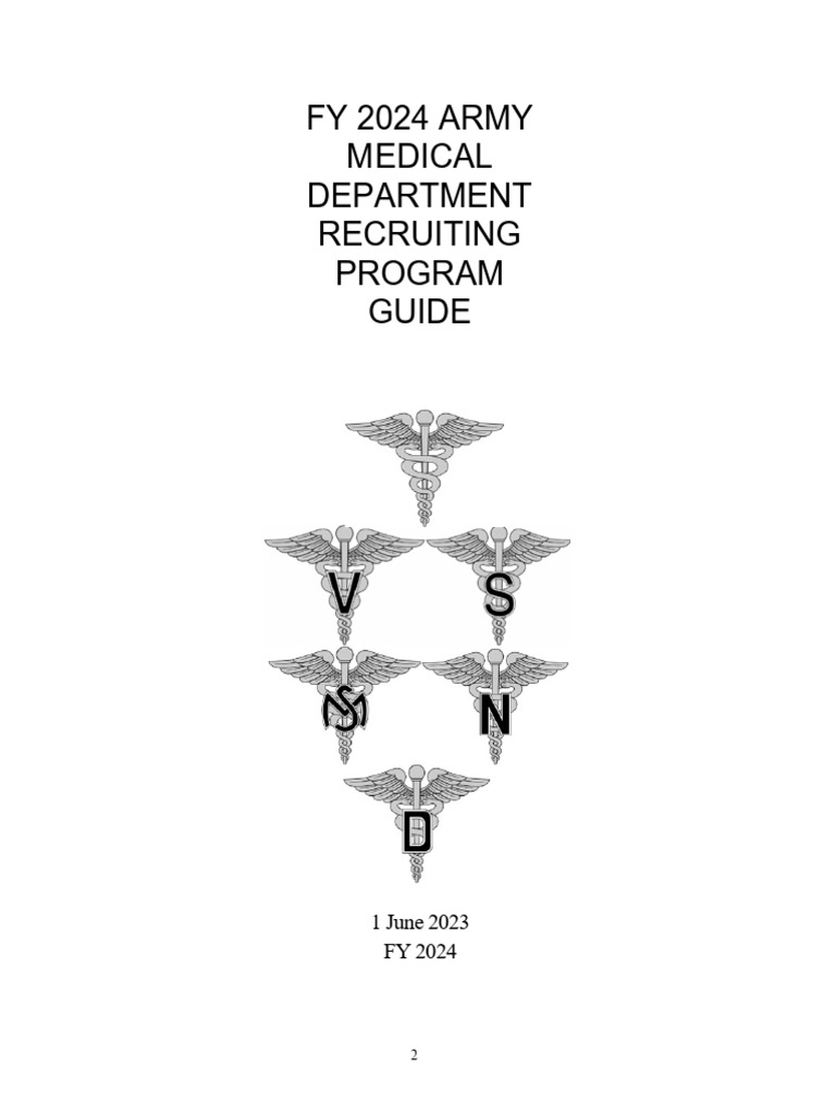 FY24 Army Medical Department Recruiting Program Guide | PDF | Dietitian ...