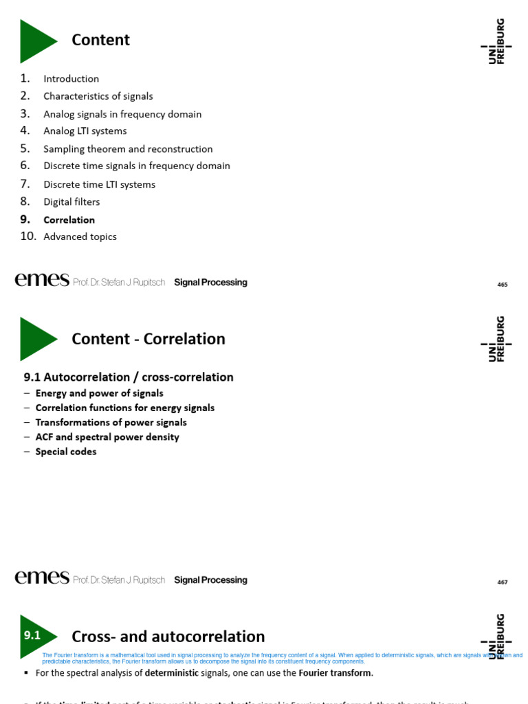 SignalProcessing_SS2023 Part_8-correlation | PDF | Spectral Density ...