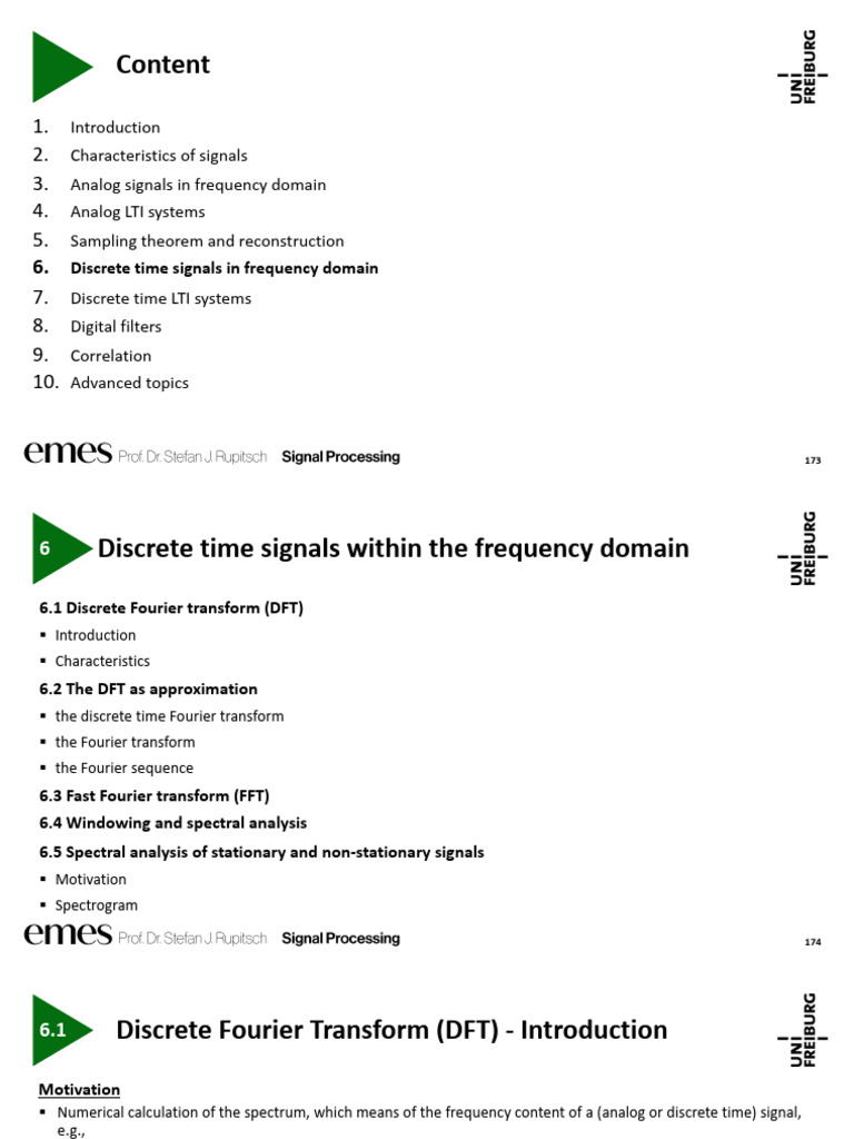SignalProcessing - SS2023 Part - 5-dft-fft | PDF | Discrete Fourier Transform | Spectral Density