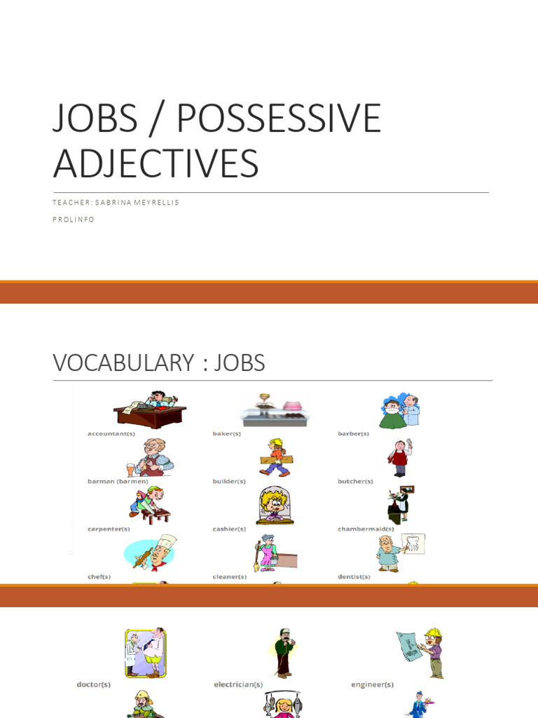 Jobs and Possessive Pronouns | Download Free PDF | Plural | Morphology