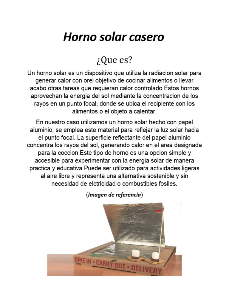Horno solar casero | PDF