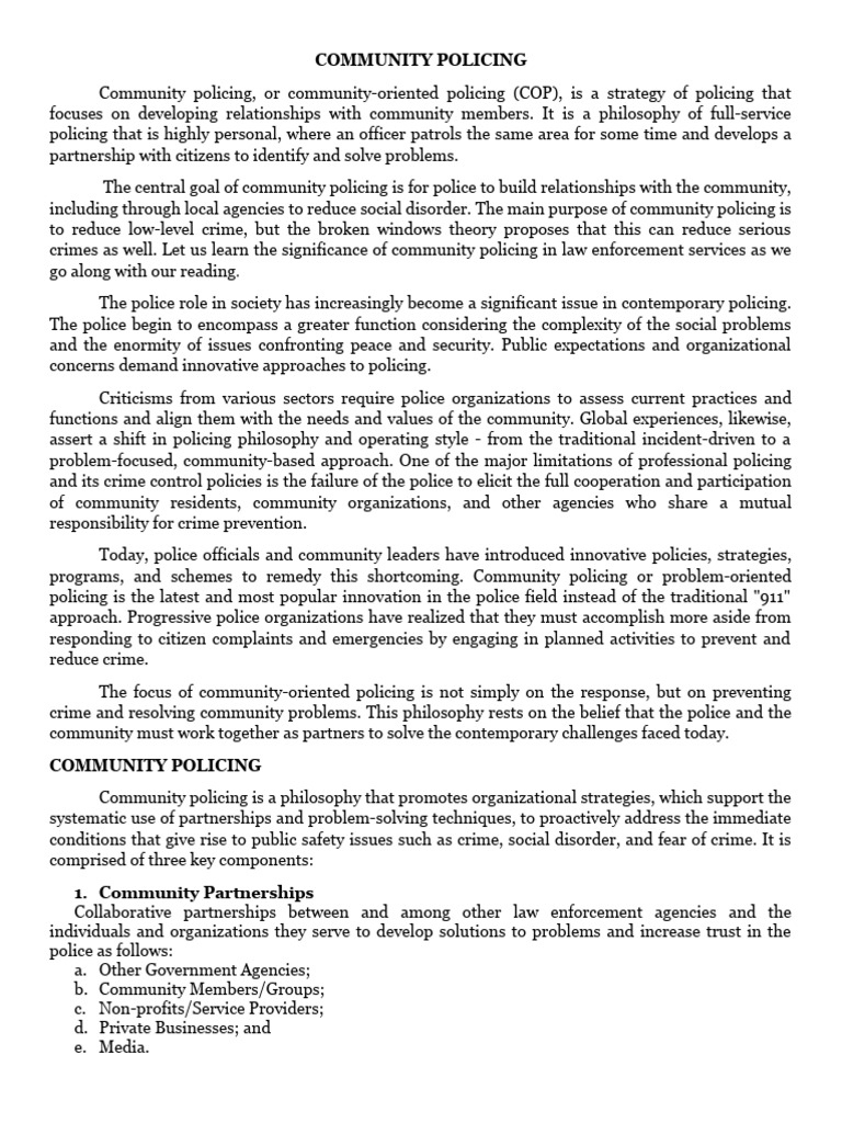 Topic Community Policing | PDF | Community Policing | Police