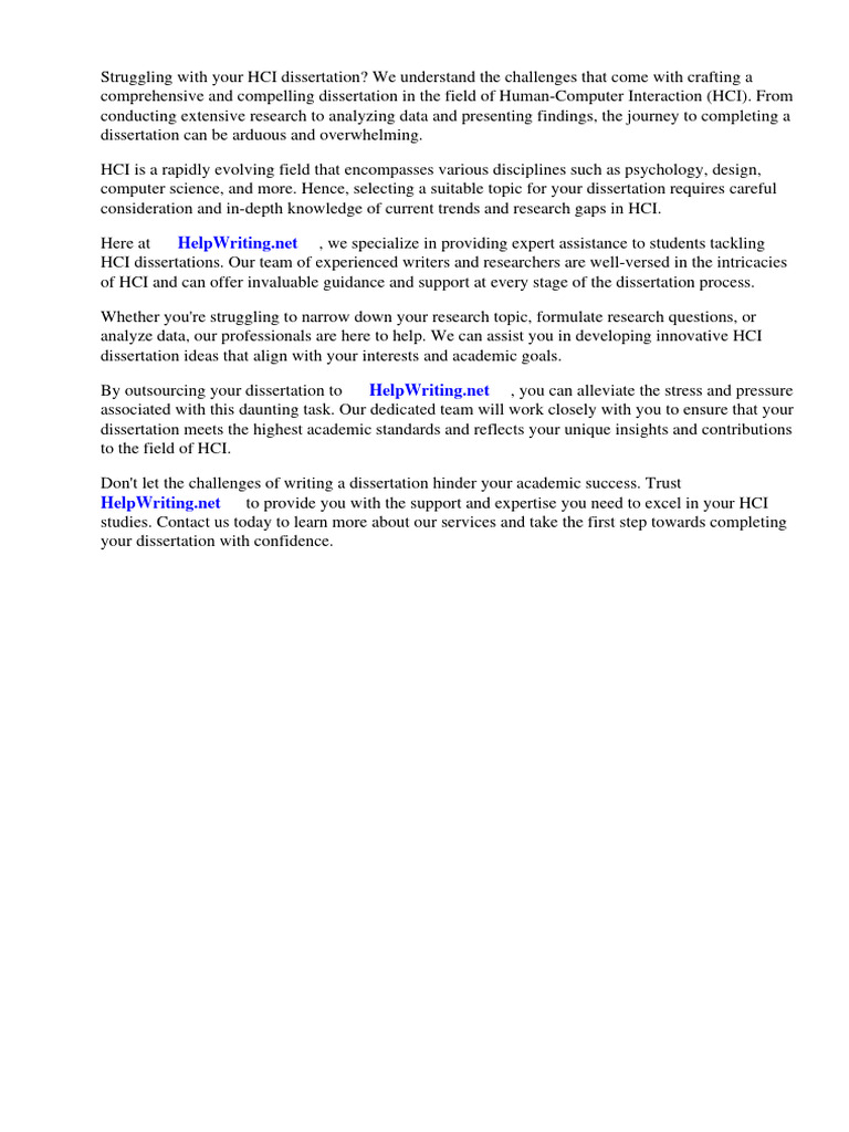 Hci Dissertation Ideas | PDF | Human–Computer Interaction | Psychology