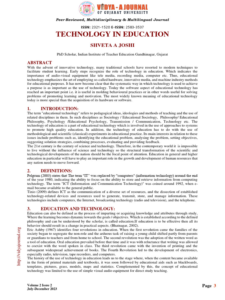 Technology in Education | Download Free PDF | Educational Technology | Multimedia