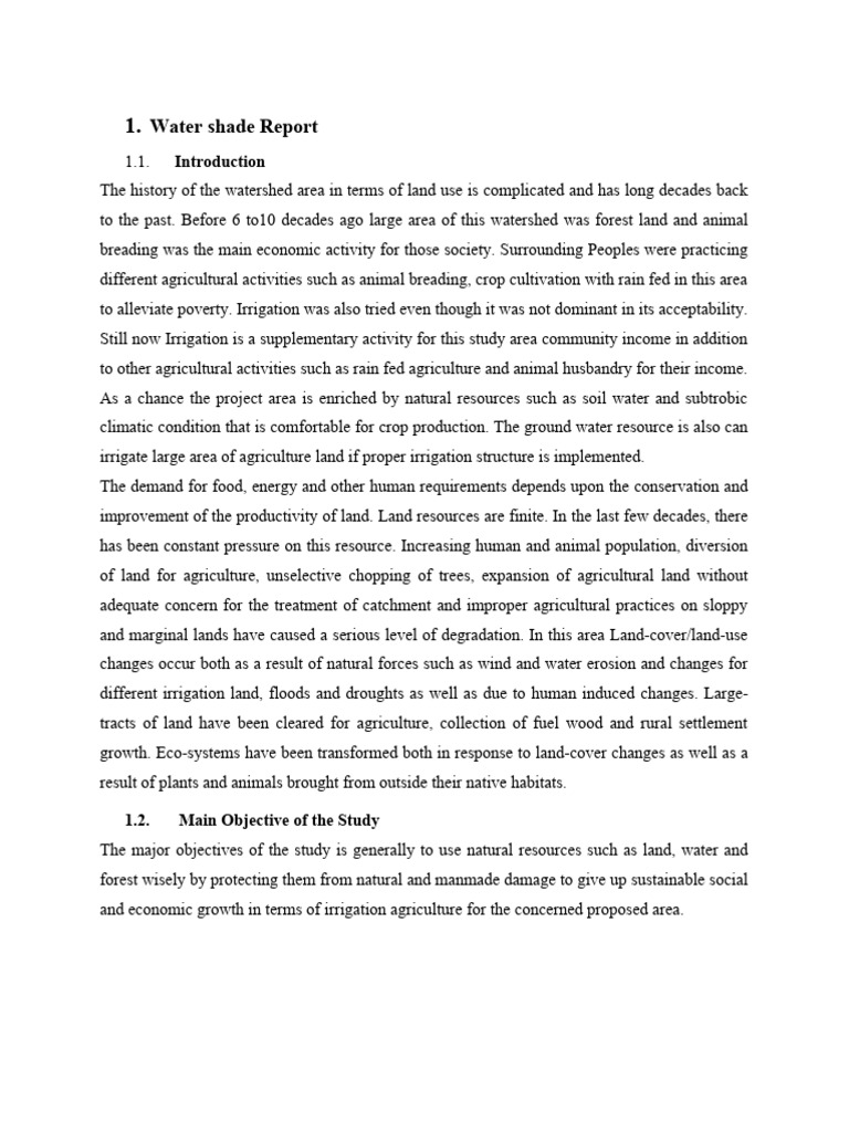 GORA CAFE Water Shade Report | Download Free PDF | Drainage Basin ...