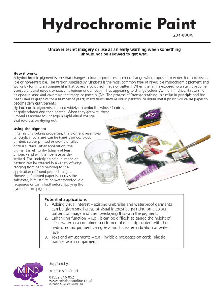 Hydrochromic Paint: Uncover Secret Imagery or Use As An Early Warning ...