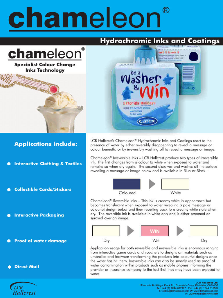 Chameleon Hydrochromic | PDF