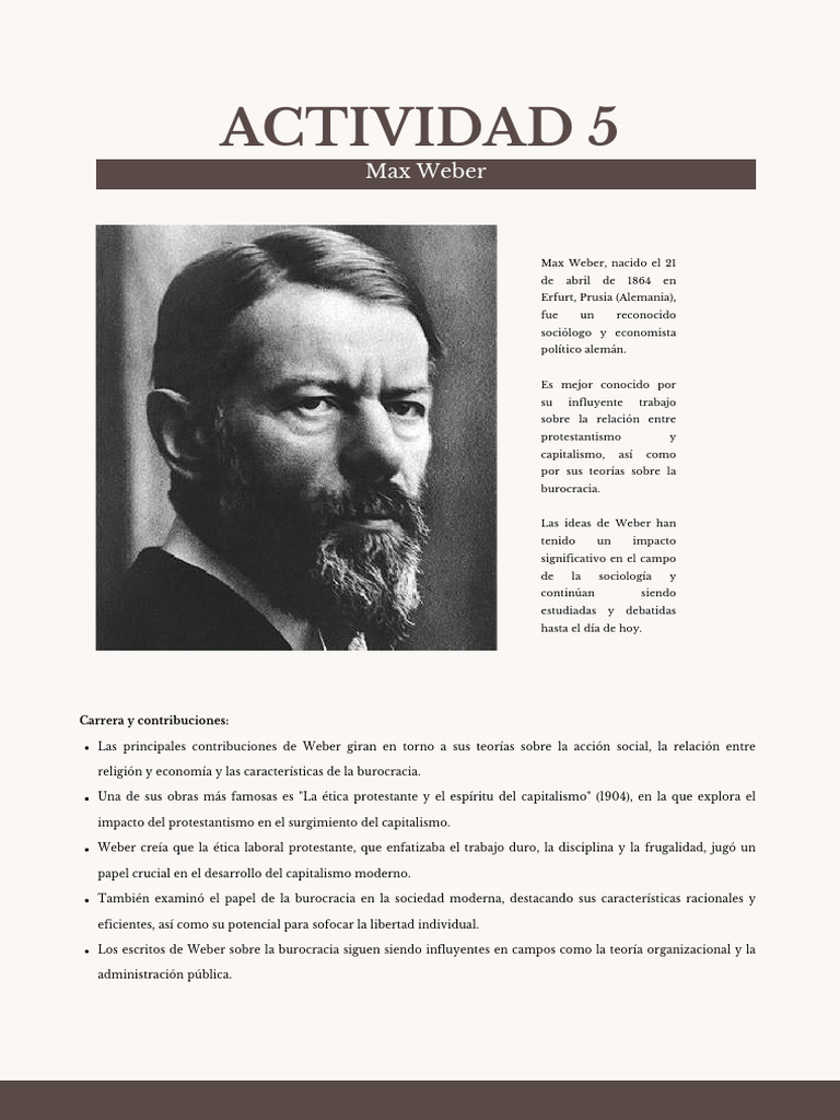 Act_5_Teorias | PDF | Sociología | Max Weber