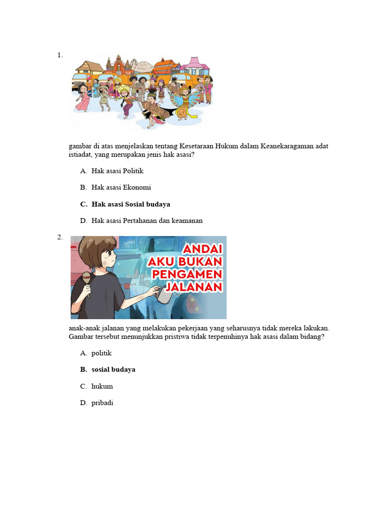 Soal Ham Sosial Budaya | PDF
