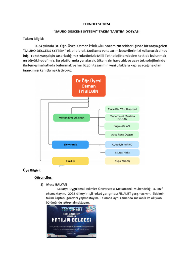 Takim Tanitim Dosyasi | PDF