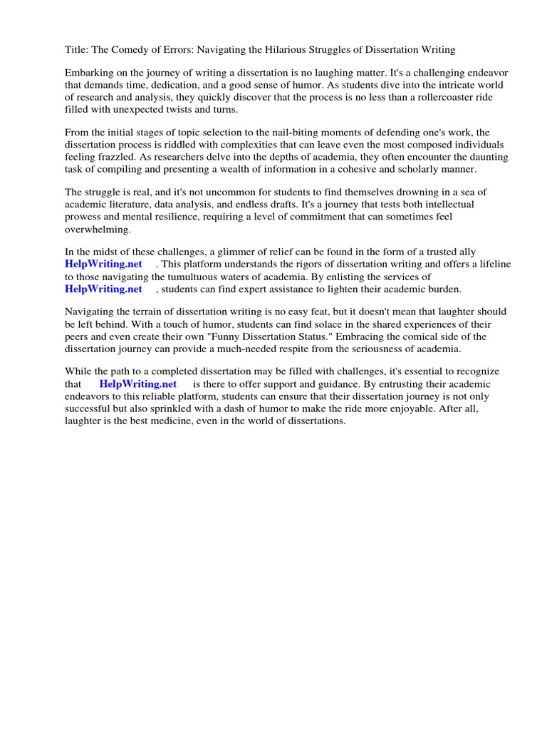 Funny Dissertation Status | PDF | Thesis