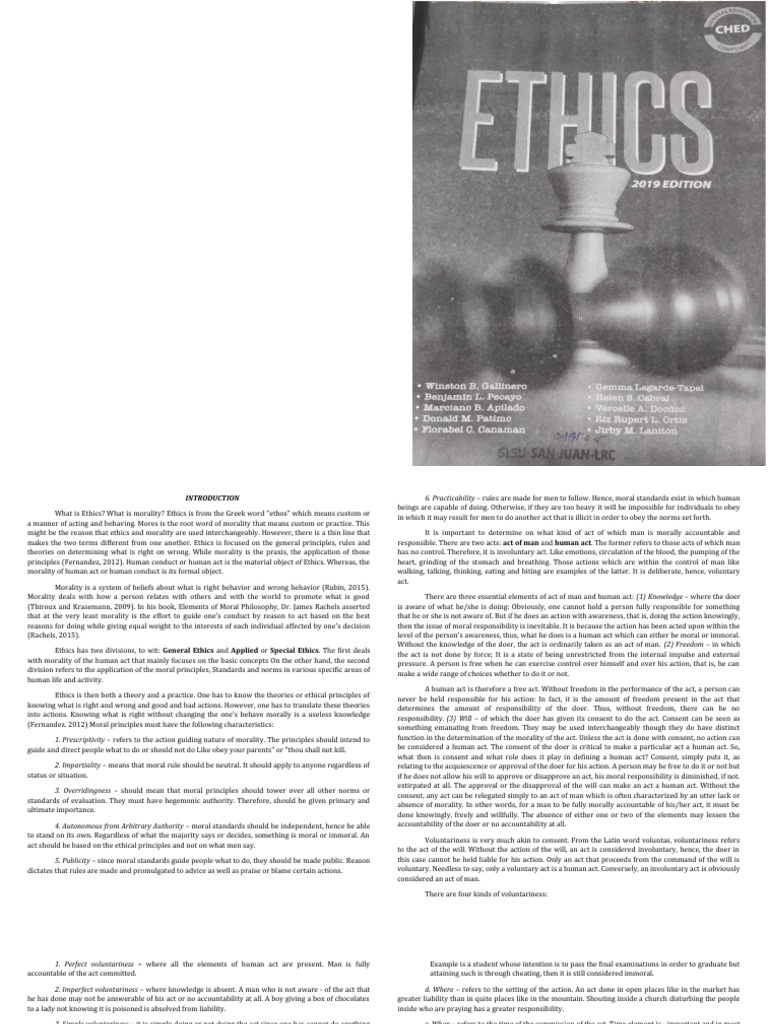 ETHICS TO PRINT | PDF | Morality | Conscience