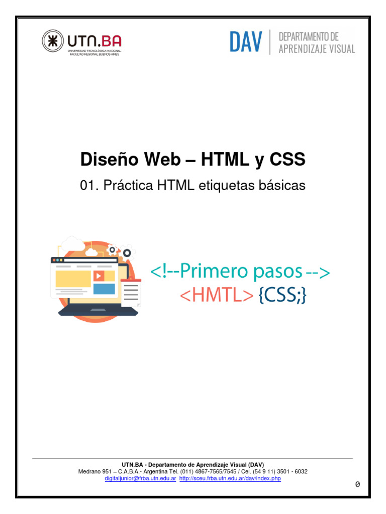 Práctica de HTML: Etiquetas Básicas | PDF | HTML | Hipervínculo
