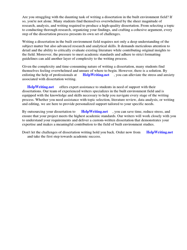 Writing A Built Environment Dissertation PDF | PDF | Natural Environment | Sustainability