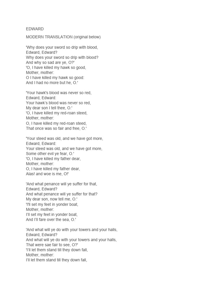 English Ballad Edward | PDF