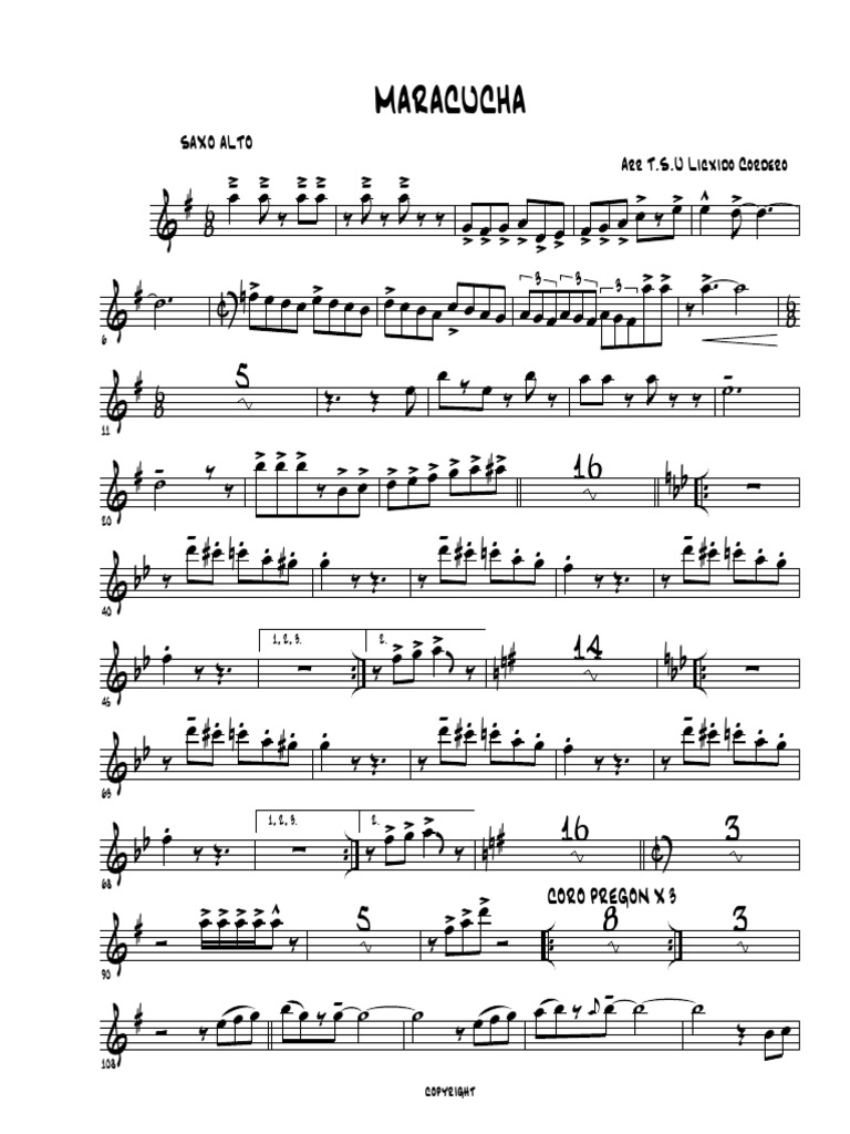 Maracucha - Alto Sax | PDF
