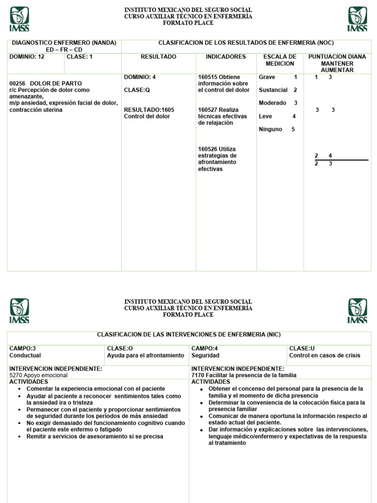 Noc Nic 5 | PDF | Ansiedad | Enfermería