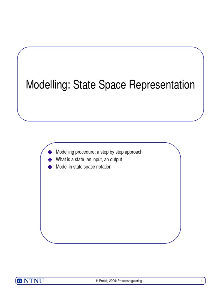 Modelling State Space Representations Pdf Ordinary Differential