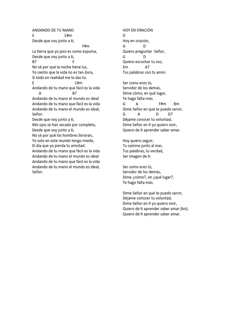 Andando de Tu Mano | PDF