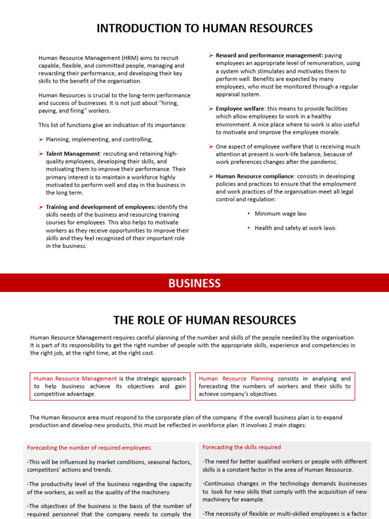 Introduction to Human Resources | PDF | Human Resource Management | Employment