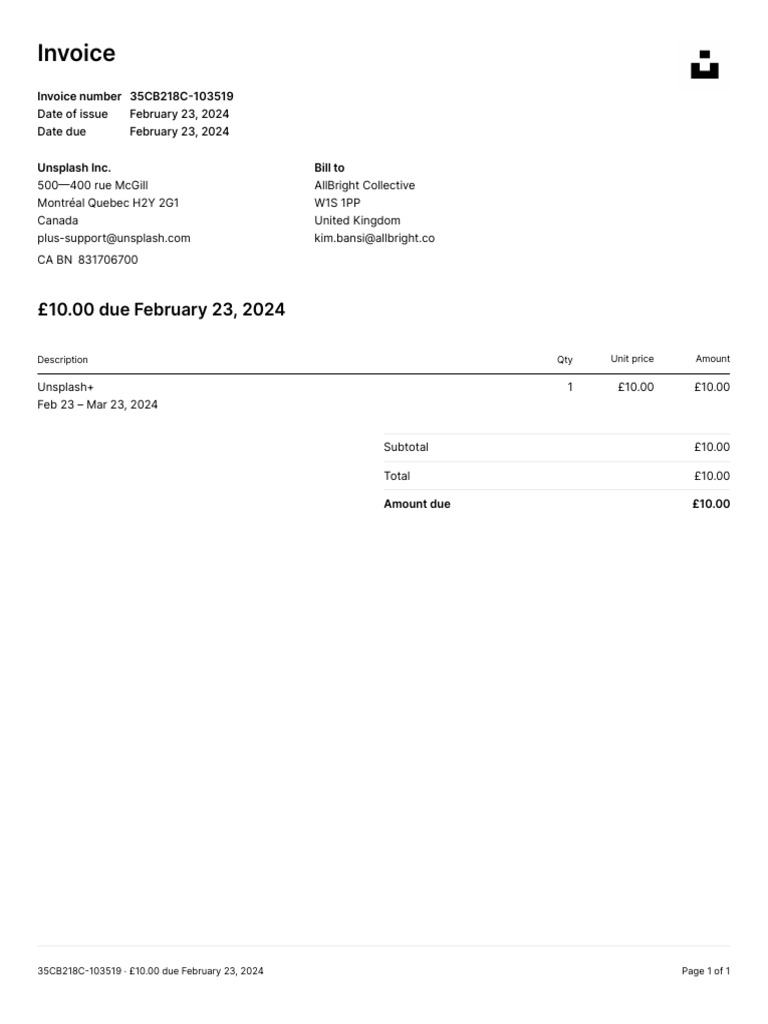 Invoice 35CB218C 103519 | PDF