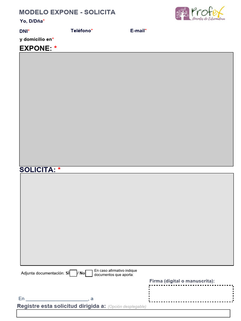 modelo_EXPONE_SOLICITA_rellenable | PDF