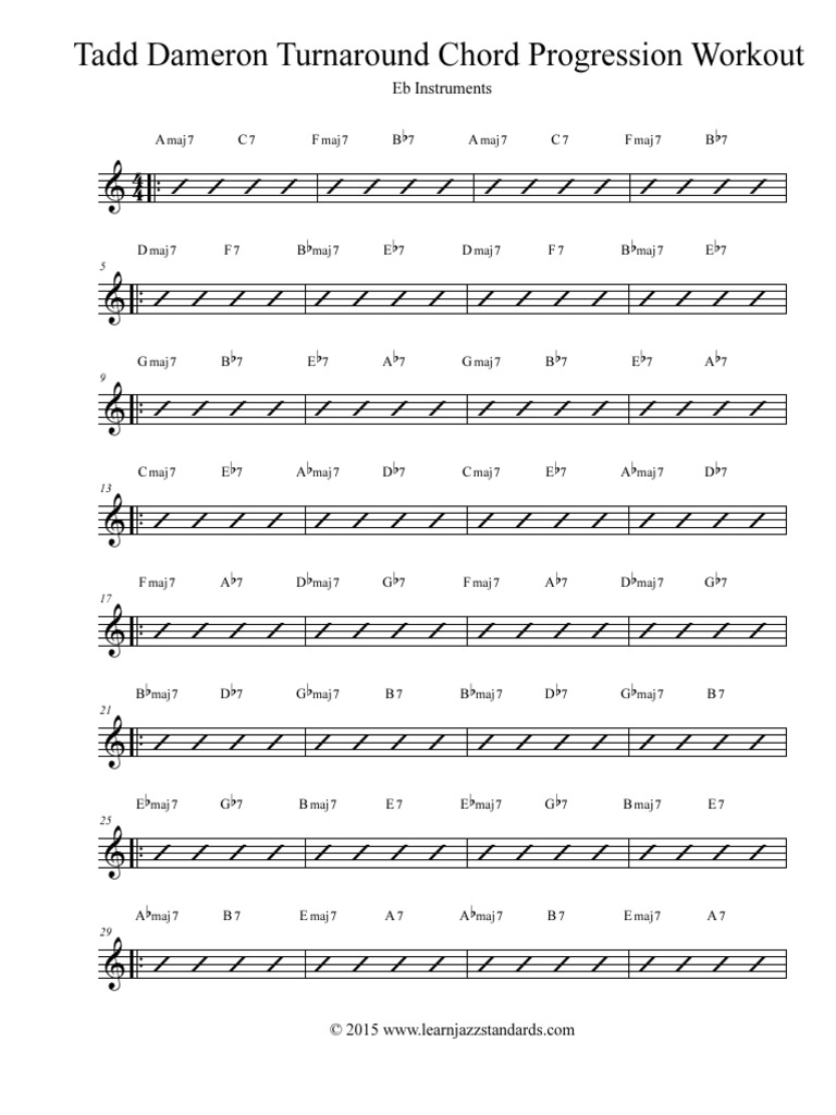 Tadd_Dameron_Turnaround_Chord_Progression_Workout_Eb_Instruments | PDF