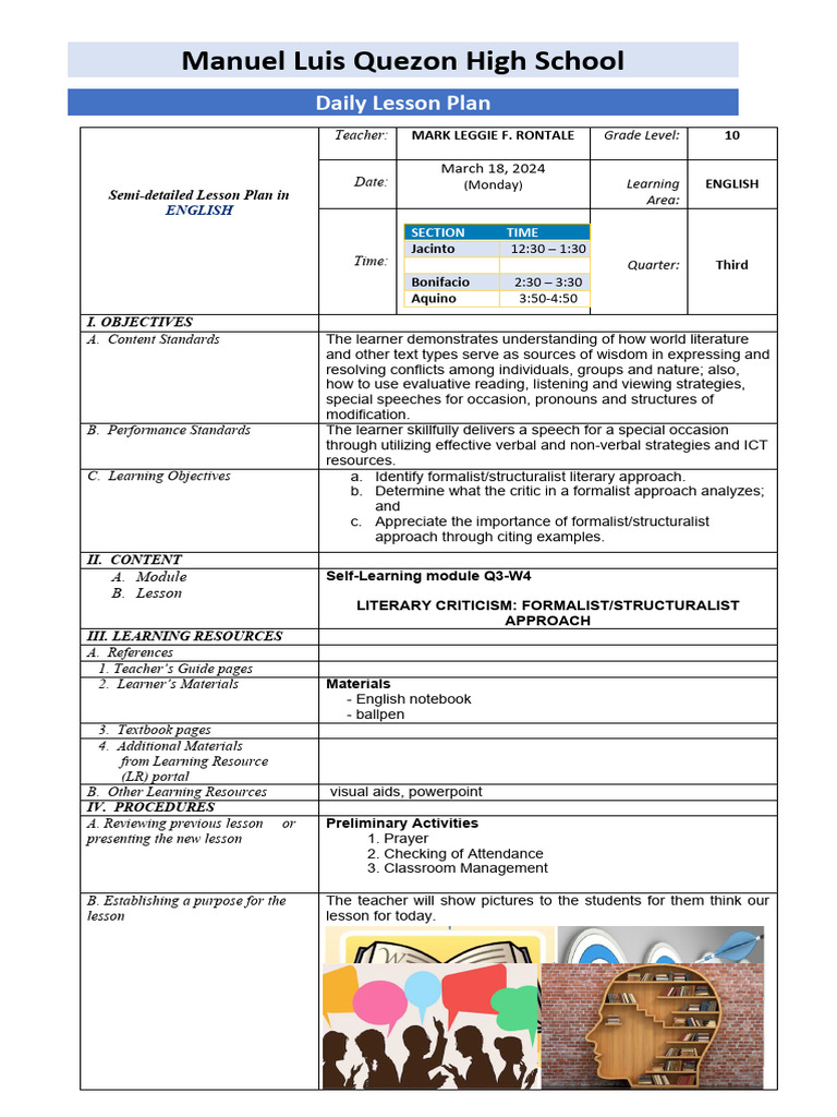 DLP-Q3W7-LEGGIE-M (Formalist-Struct Approach) | PDF | Narration | Plot (Narrative)