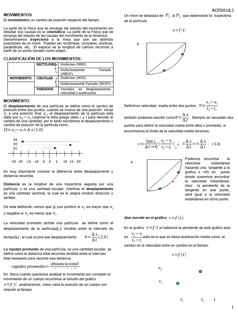 Clasificación y Cálculo de Movimientos en Física | PDF | Aceleración ...