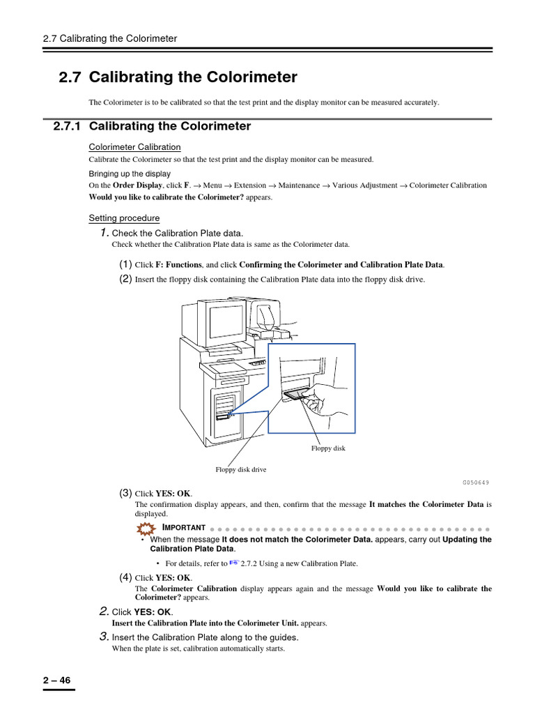 Colorimeter Calibration Guide | PDF | Calibration | Floppy Disk