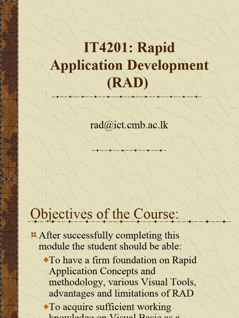 IT4201: Rapid Application Development (RAD) : Rad@ict - Cmb.ac - LK | PDF | Component Object ...