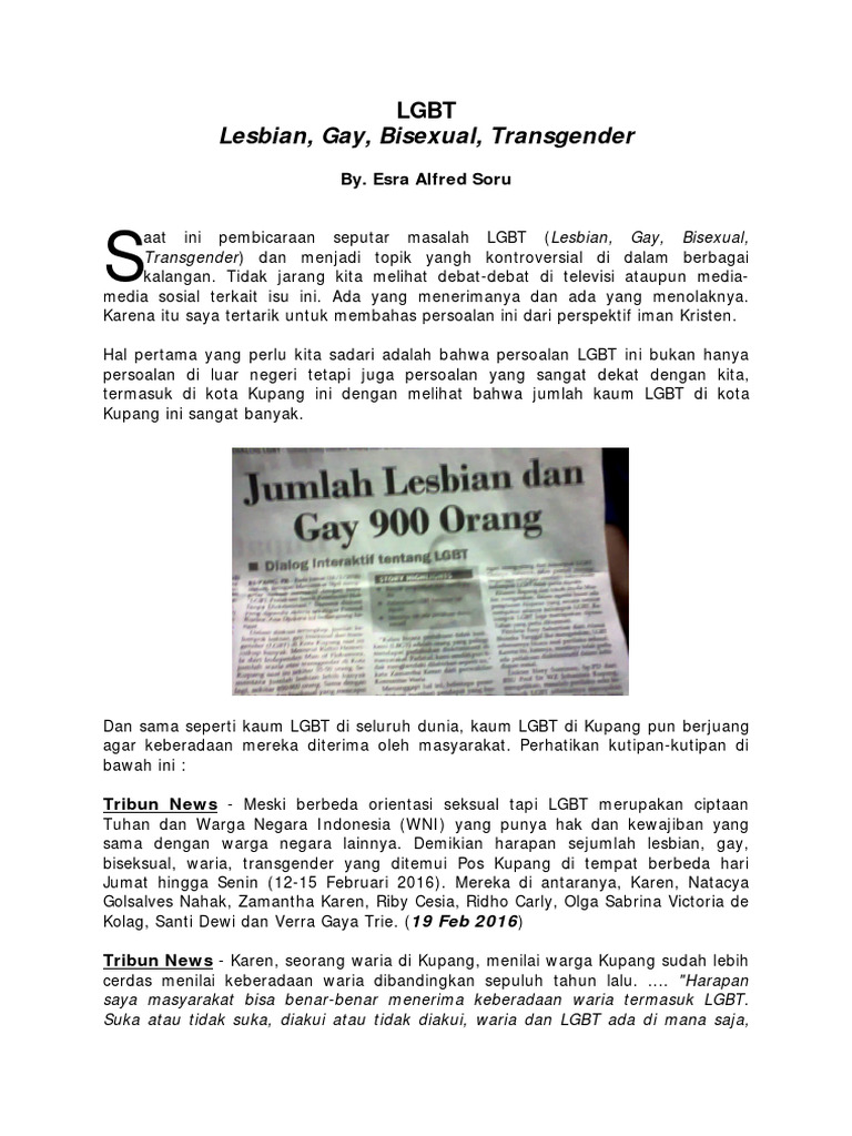 Perspektif Kristen tentang LGBT di Kupang | PDF