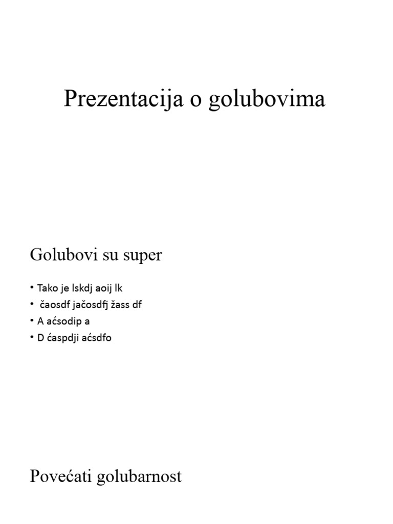 Prezentacija o golubovima | PDF