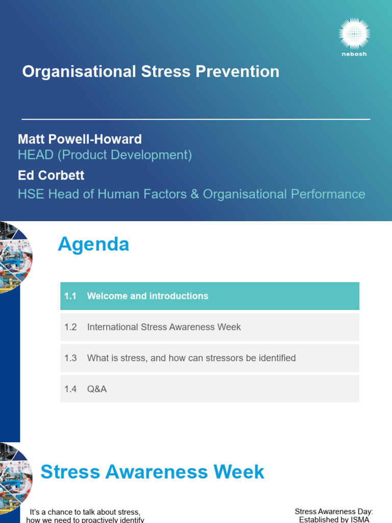 Stress Awareness Week Slides 20231698319619999 | PDF | Occupational Stress | Stress (Biology)