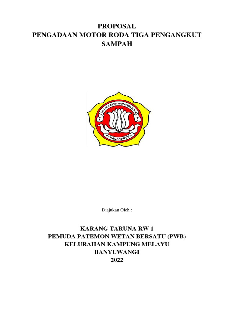 Proposal Permintaan Roda 3 Sampah | PDF