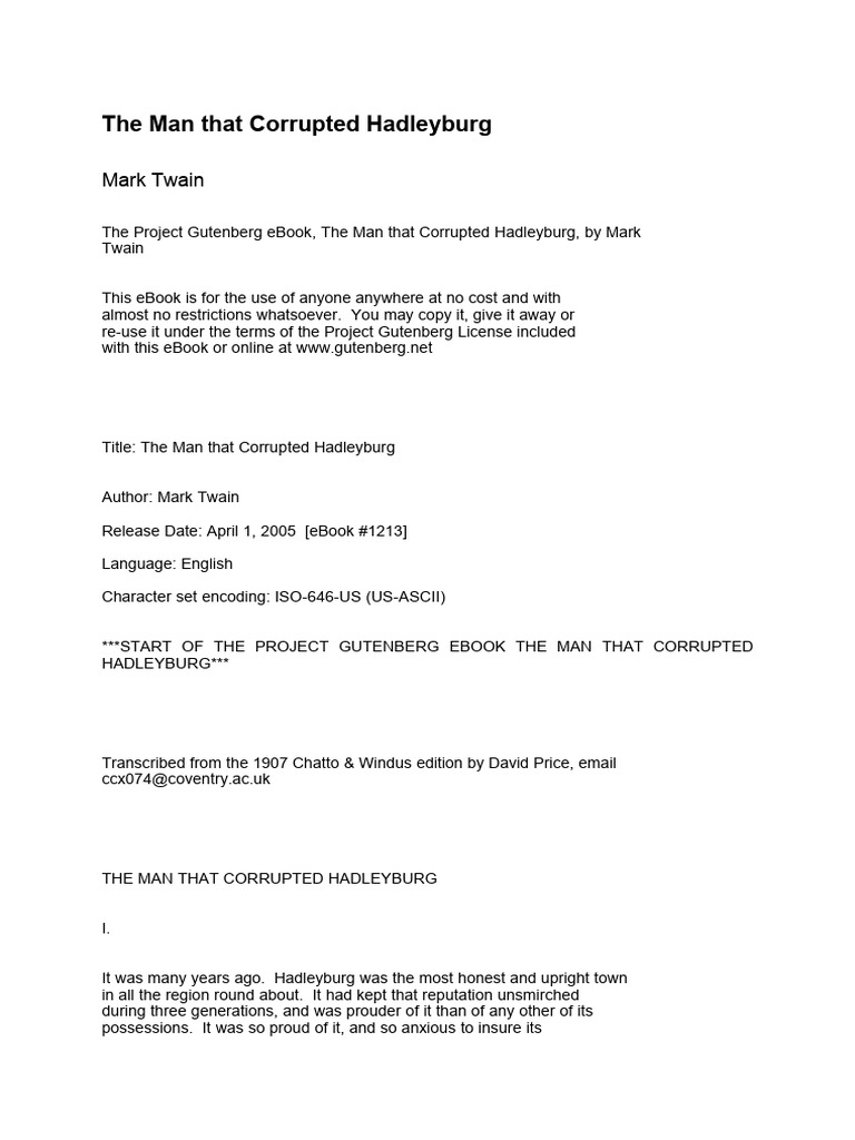 The Man That Corrupted Hedliburg-2 | PDF