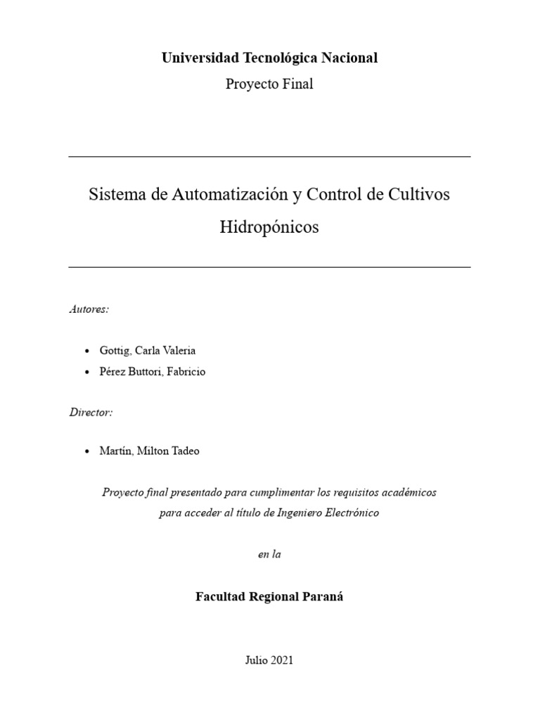 Automatización Cultivos Hidropónicos | PDF | Hidroponia | Arduino