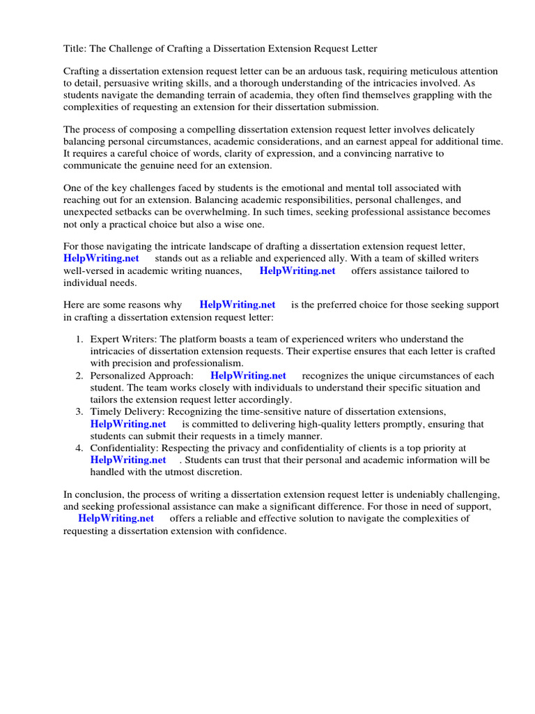 Dissertation Extension Request Letter | Download Free PDF | Thesis