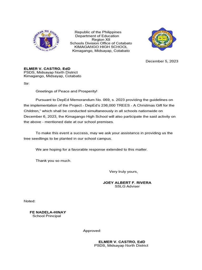 Letter Asking For Seedlings | PDF