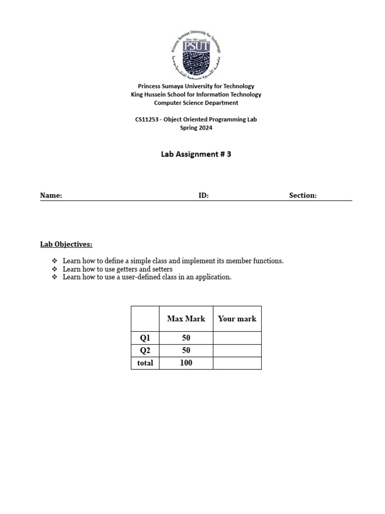 Lab 3 | Download Free PDF | Programming | Constructor (Object Oriented Programming)