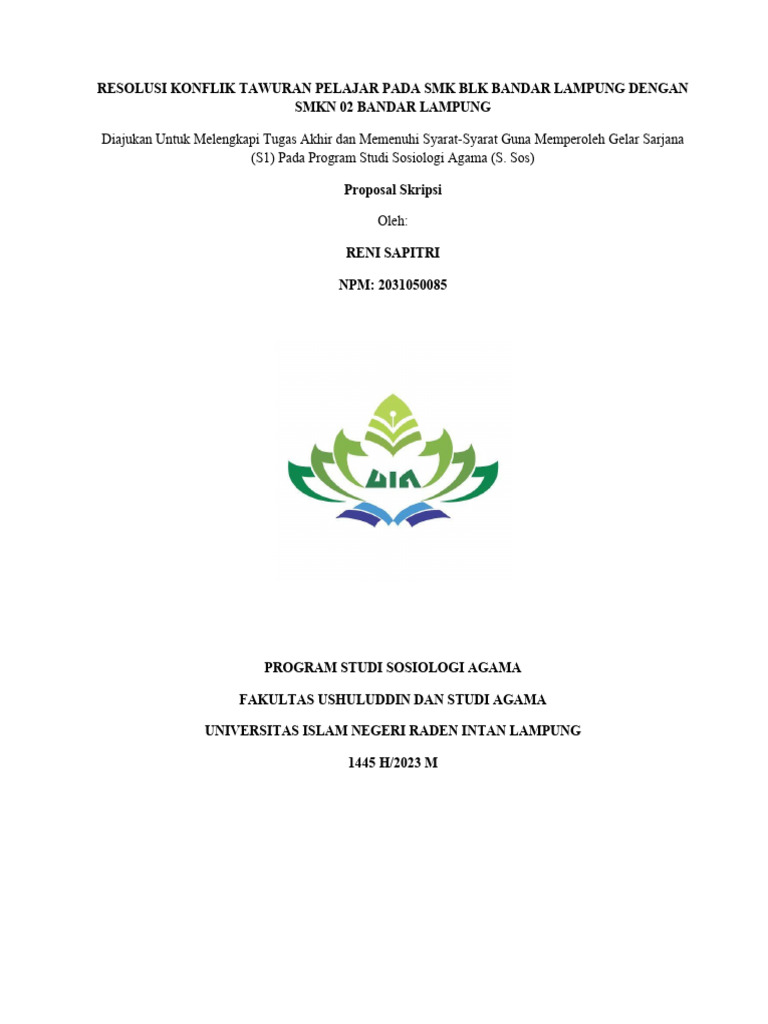 Uas Proposal Soskrim Reni | PDF