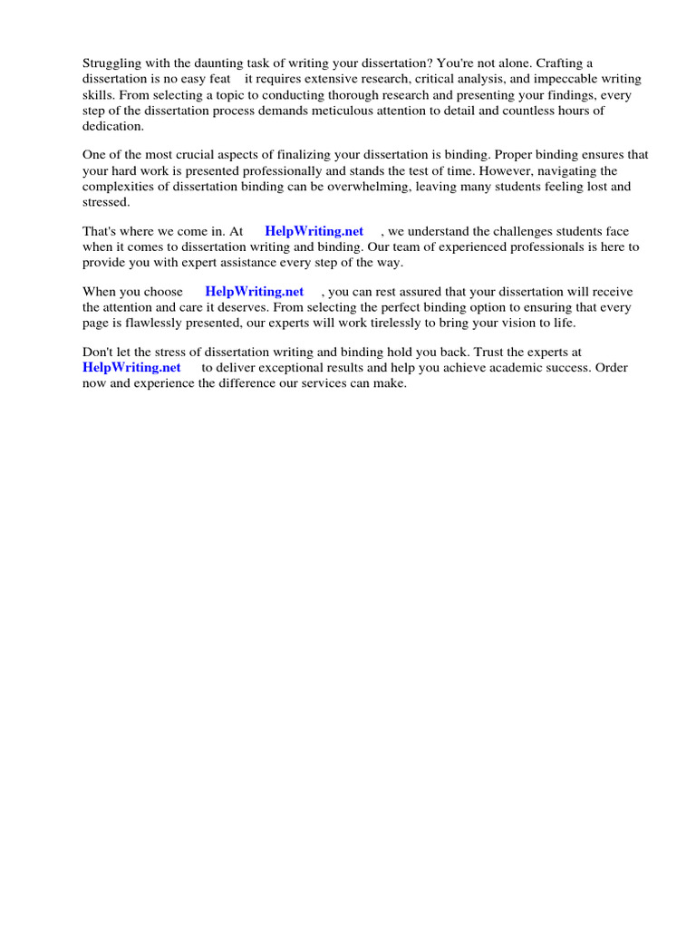 Dissertation Binding Services Overview | PDF | Thesis | Bookbinding