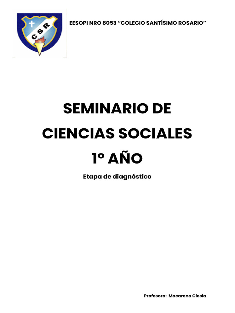 1ero Seminario de Ciencias Sociales - Cuadernillo | PDF | Antropología | Sociedad