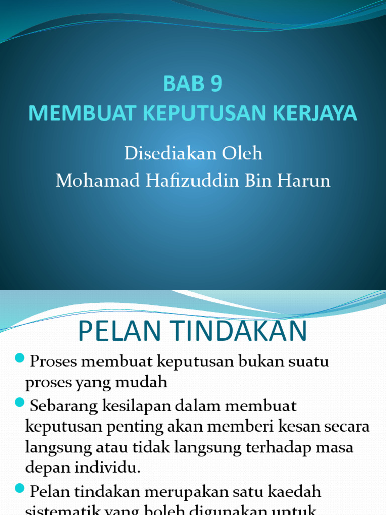 Teori Perkembangan Kerjaya: Topik 9 - Membuat Pelan Kerjaya | PDF