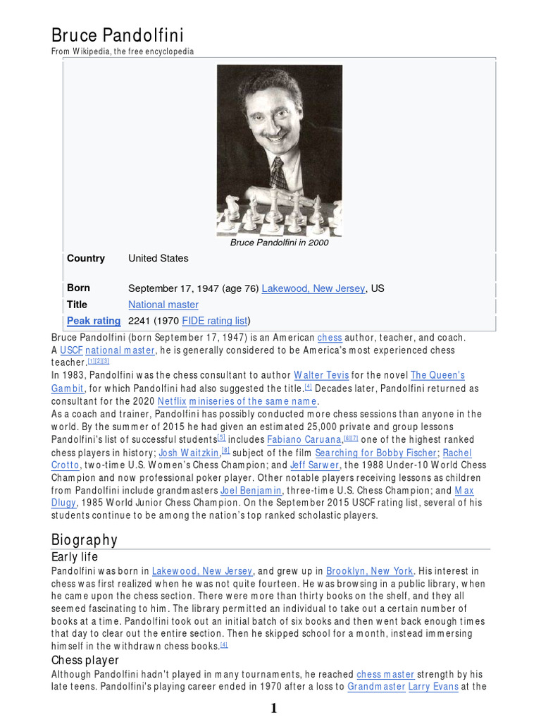 Bruce Pandolfini | PDF | Chess | Traditional Board Games