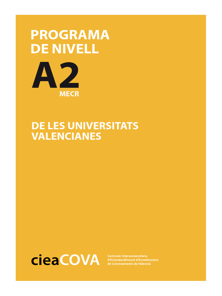 Programa I Estructura Nivell A2 CieaCOVA | PDF