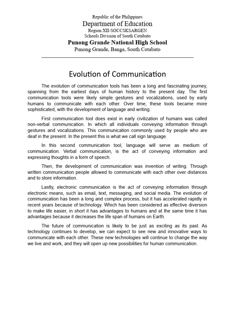 Evolution of Communication Tools | PDF | Social Science | Foreign ...