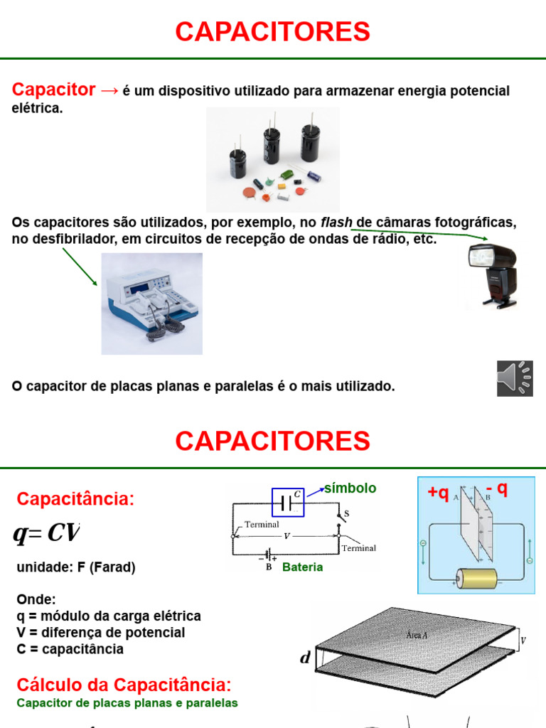 Capacitores: Funcionamento e Cálculos | PDF | Capacidade elétrica ...