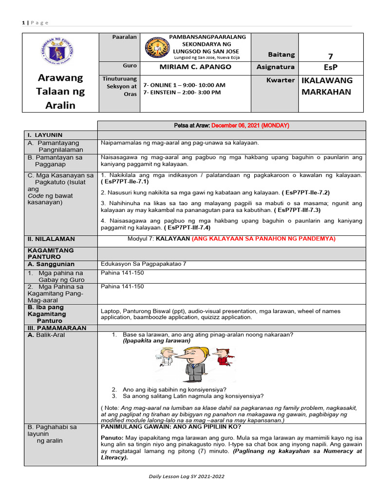APANGO Q2 SemiDLP Modyul-7 Week-12-Final-Demo | PDF