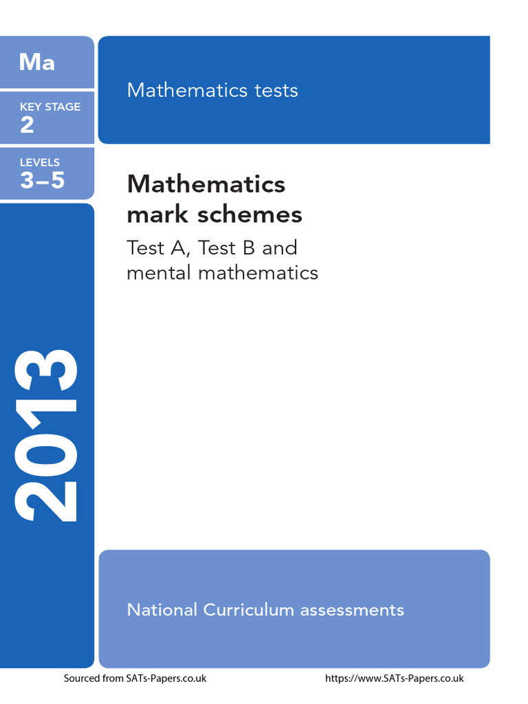 Sats 2013 Maths Answers Pdf Mathematics